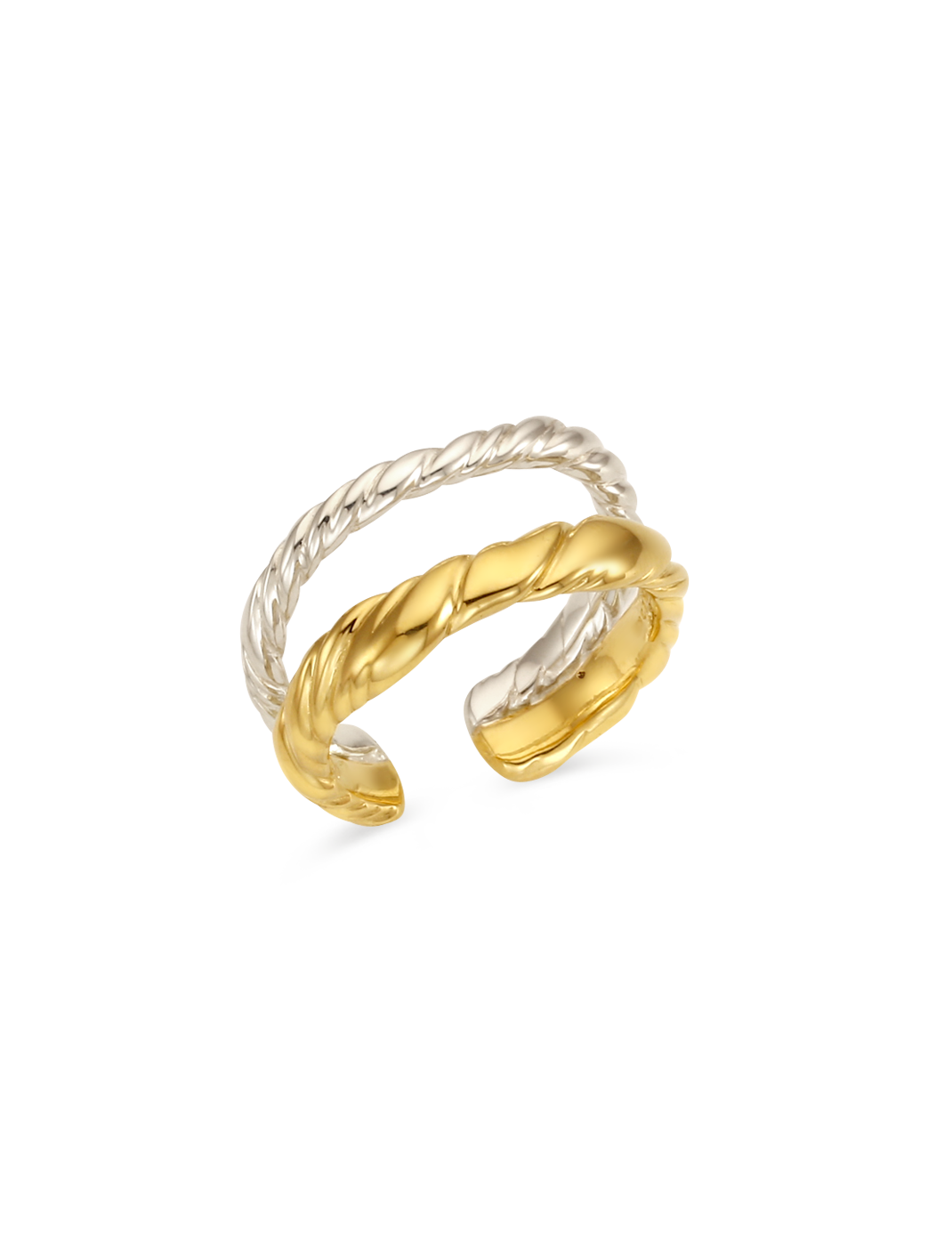 Swirling Double Line Ring